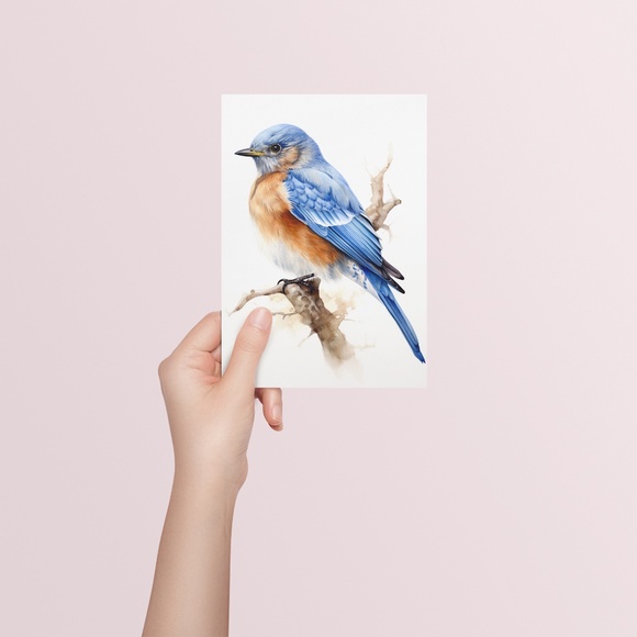 Creative Path Studios | Art | Watercolor Eastern Bluebird Wall Art ...